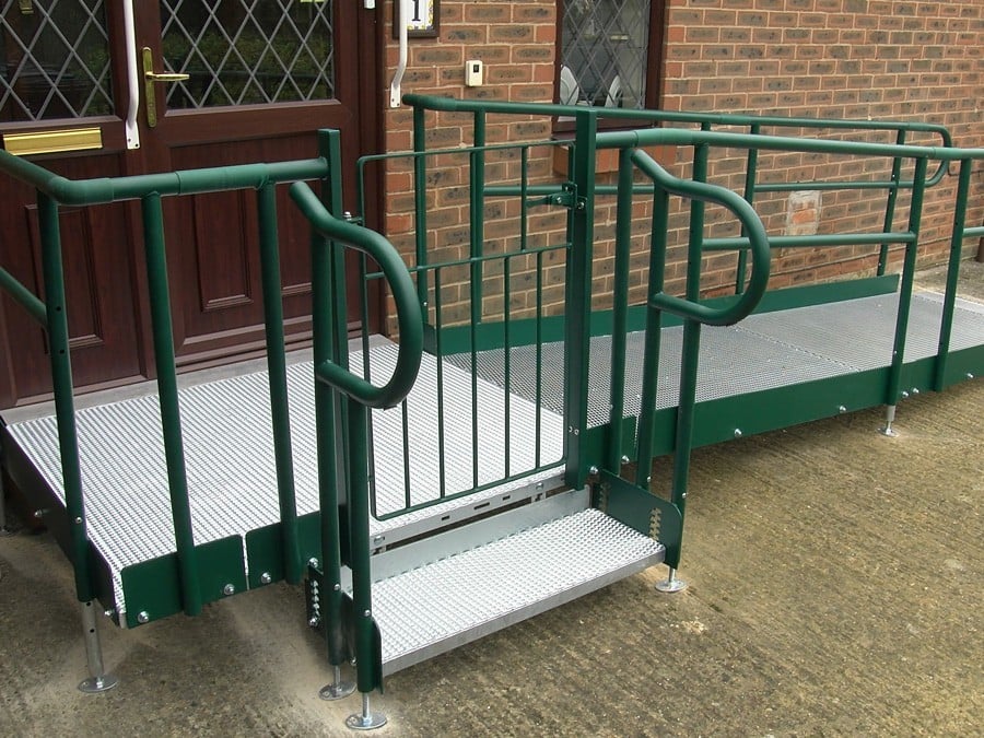 gate ramp at Bexhill, East Sussex for a powerchair
