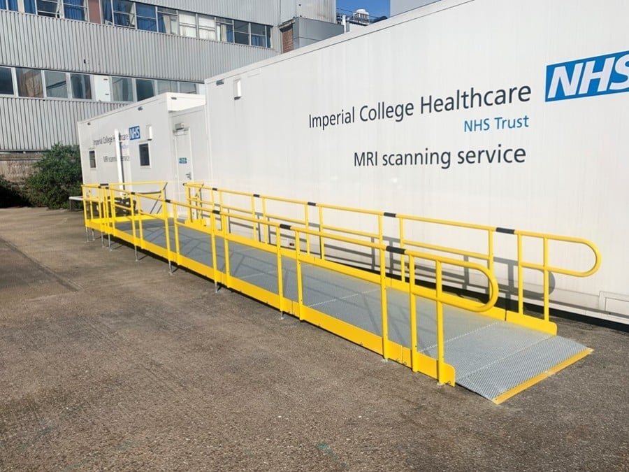 hospital ramp design, suitable for NHS beds & heavy equipment