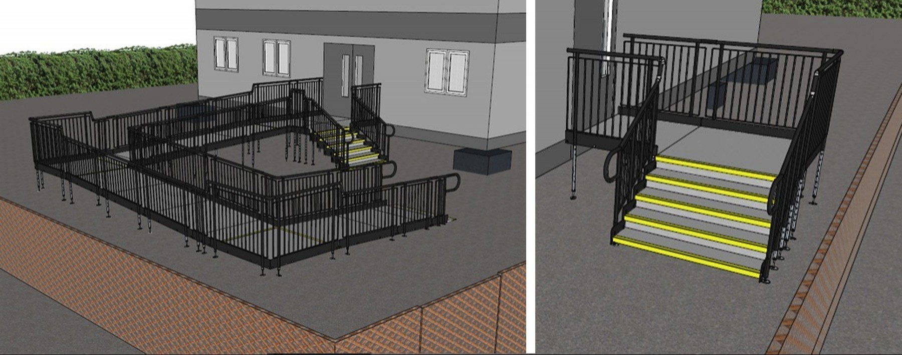 Steel Wheelchair ramp, Harrington Junior School