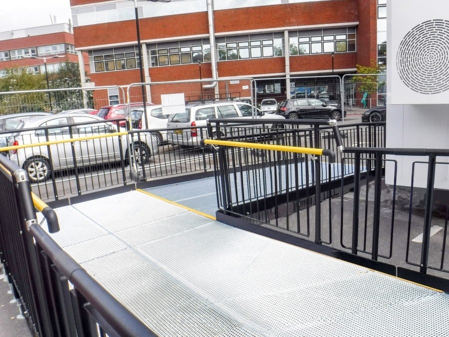 Wide Metal Walkway, St George's Hospital, London