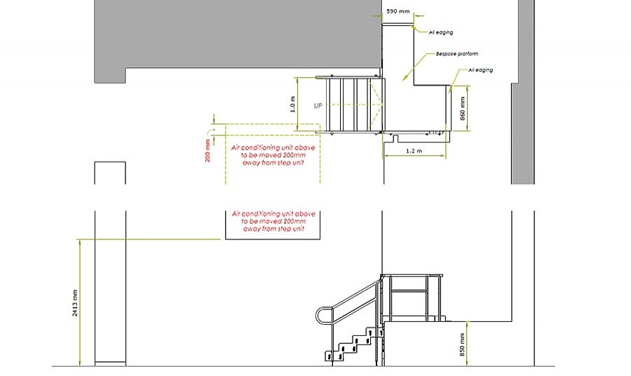 internal yellow steps, Waverley House